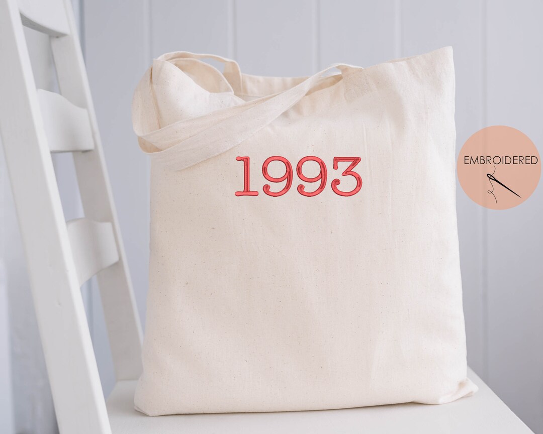 Embroidered Custom Date Tote Bag Personalized Date Tote Bag Embroidery ...