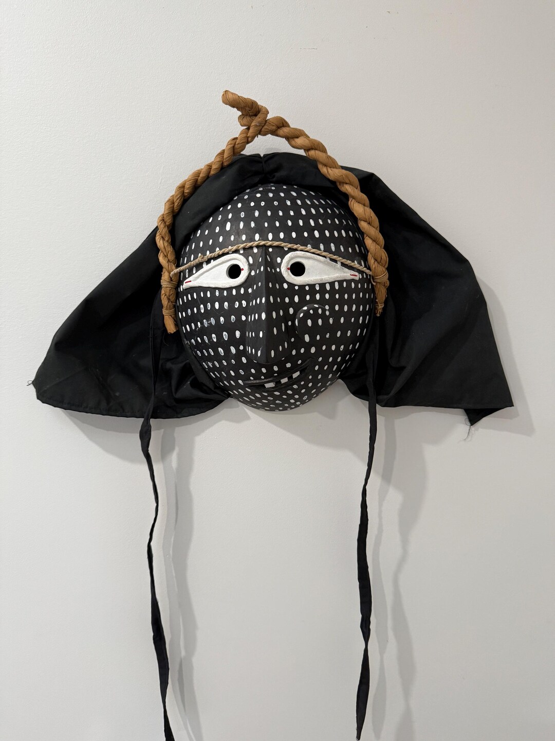 Hand-carved Korean Black-faced Monk Mask – Yangju Dance Drama Character ...