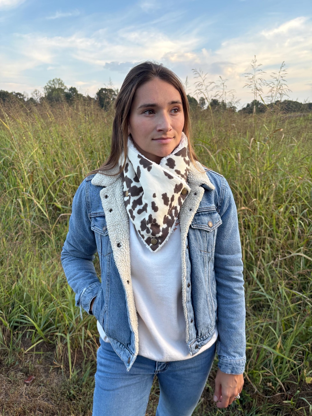 Western Sherpa Cowl, Winter Warm Wild Rag, Fuzzy Western Neck Scarf ...