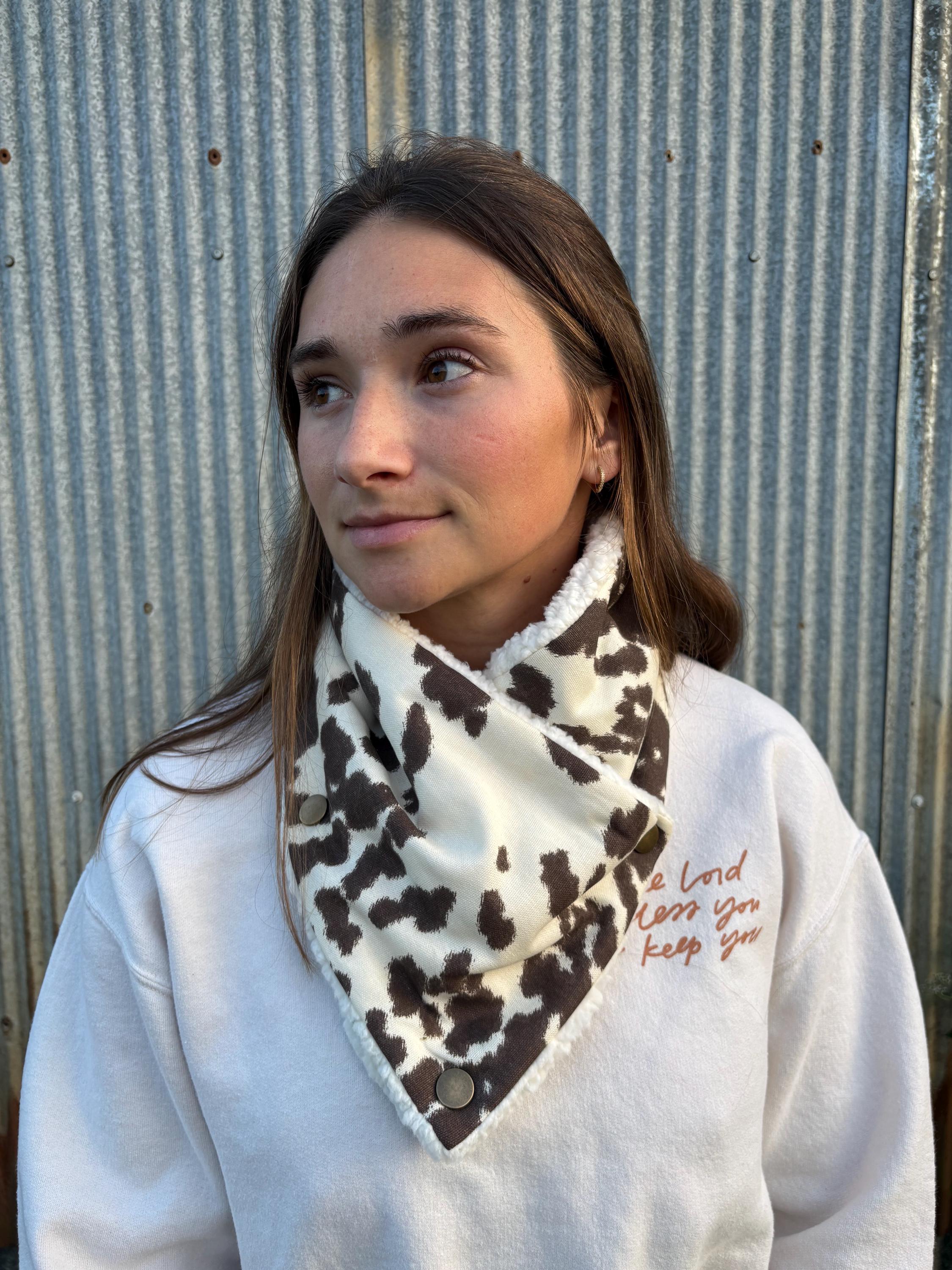 Western Sherpa Cowl, Winter Warm Wild Rag, Fuzzy Western Neck Scarf ...