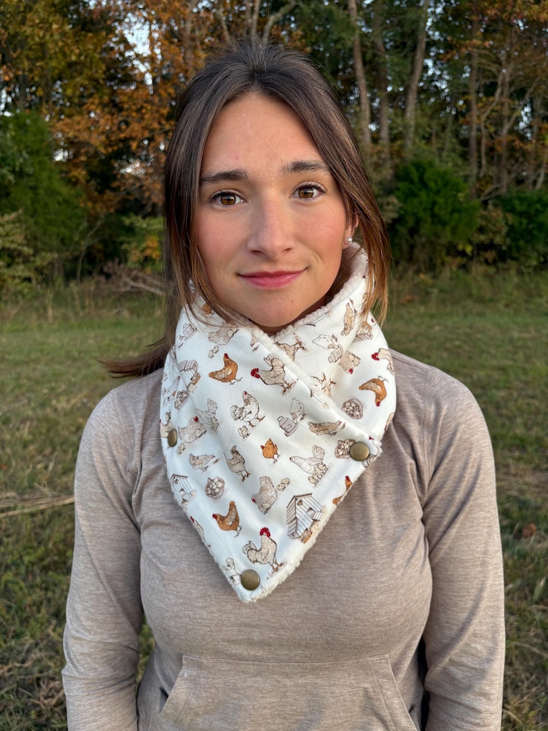 Chicken Scarf, Winter Warm Wild Rag, Fuzzy Western Neck Scarf, Chicken ...