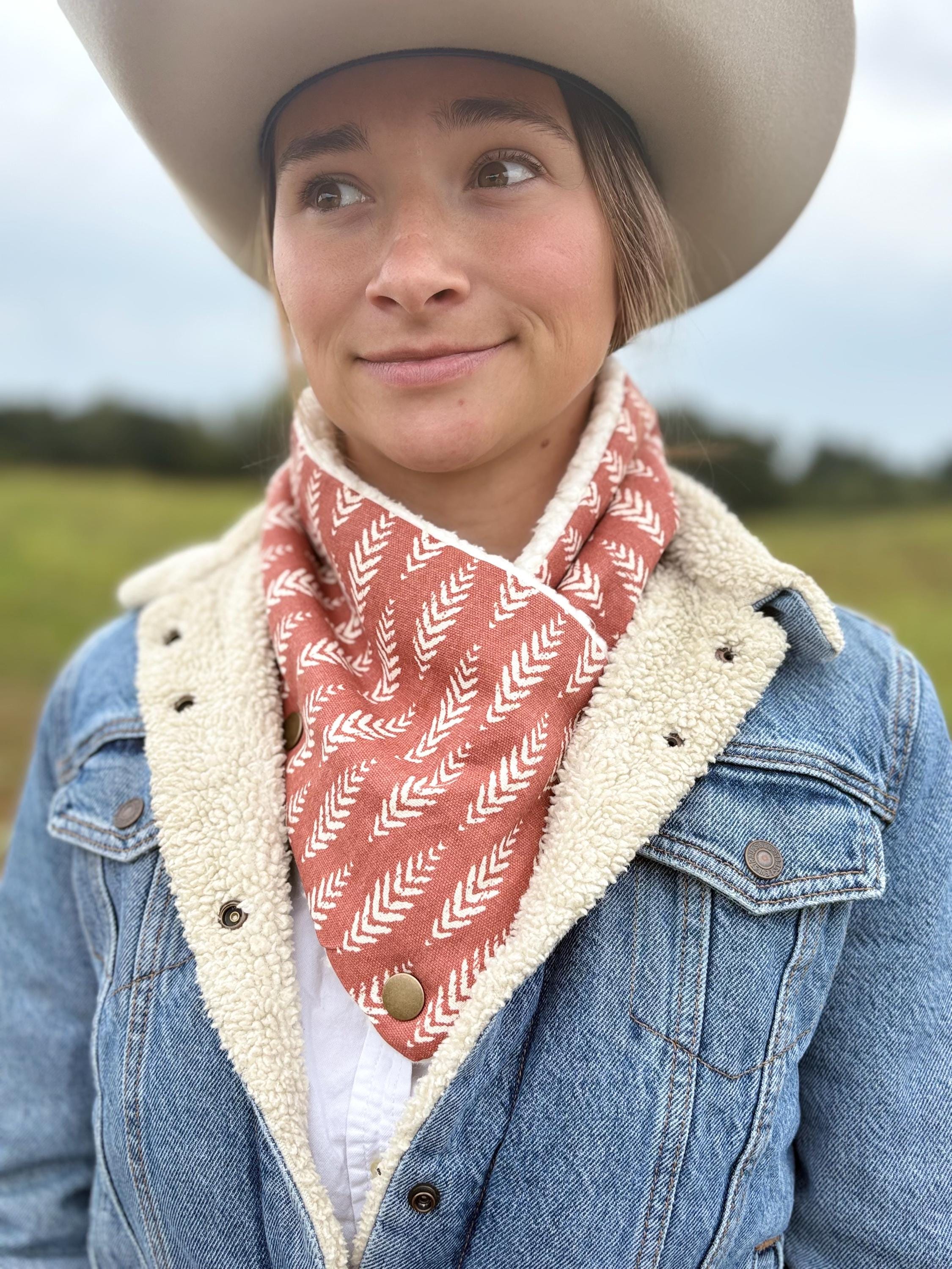 Western Sherpa Cowl, Winter Warm Wild Rag, Fuzzy Western Neck Scarf ...