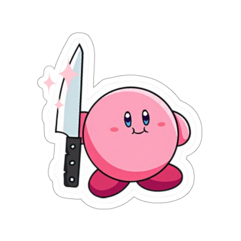 Kirby With Knife Sticker - Etsy