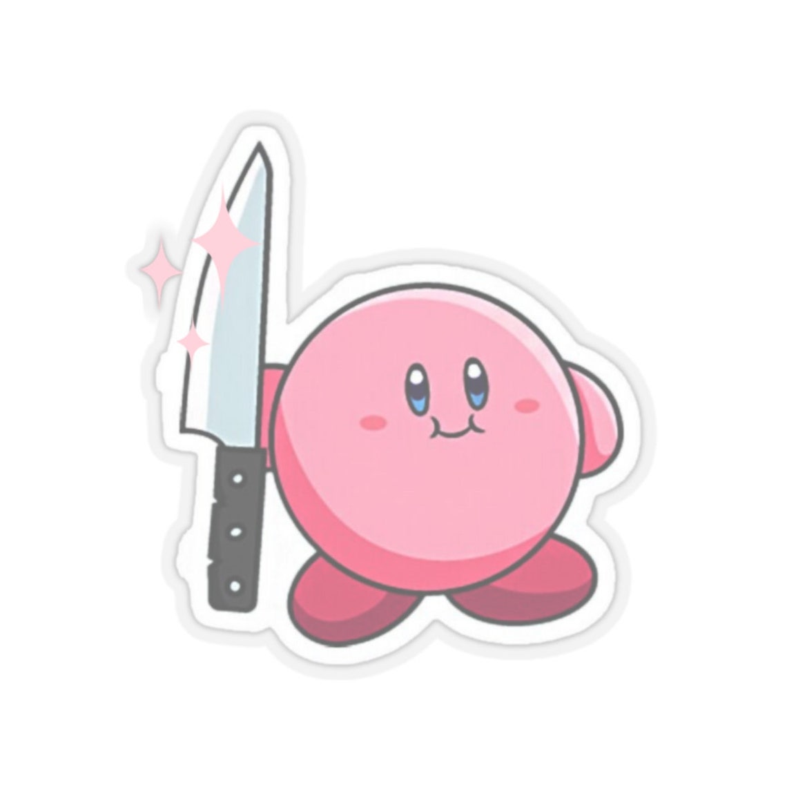 Kirby With Knife Sticker - Etsy