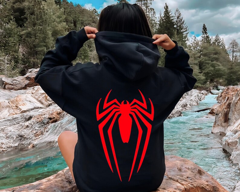 Spiderman Logo Sweatshirt, Y2k Spider Hoodie, Spider-man Hoodies ...