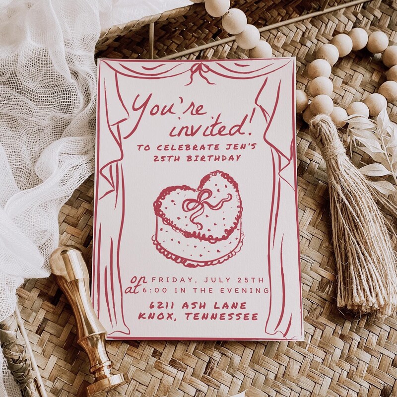 Hand Drawn Invite - Etsy