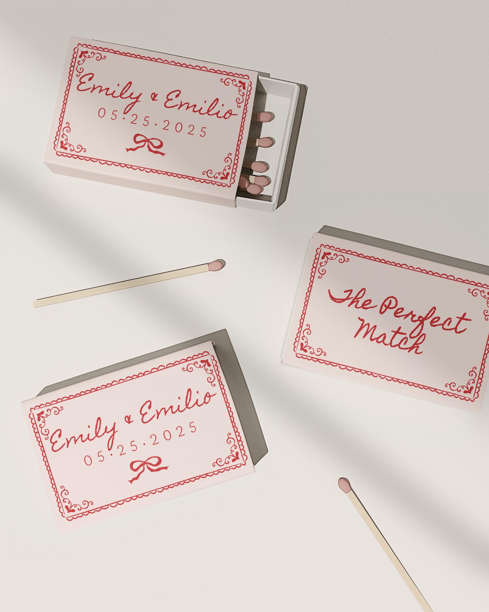 Hand Drawn Matchbook Template, Whimsical Romantic Wedding Favor Matches ...