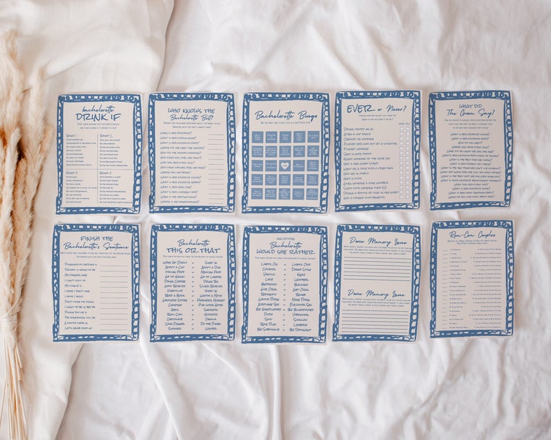 Printable Bachelorette Party Games, Bachelorette Games Bundle, Bridal ...