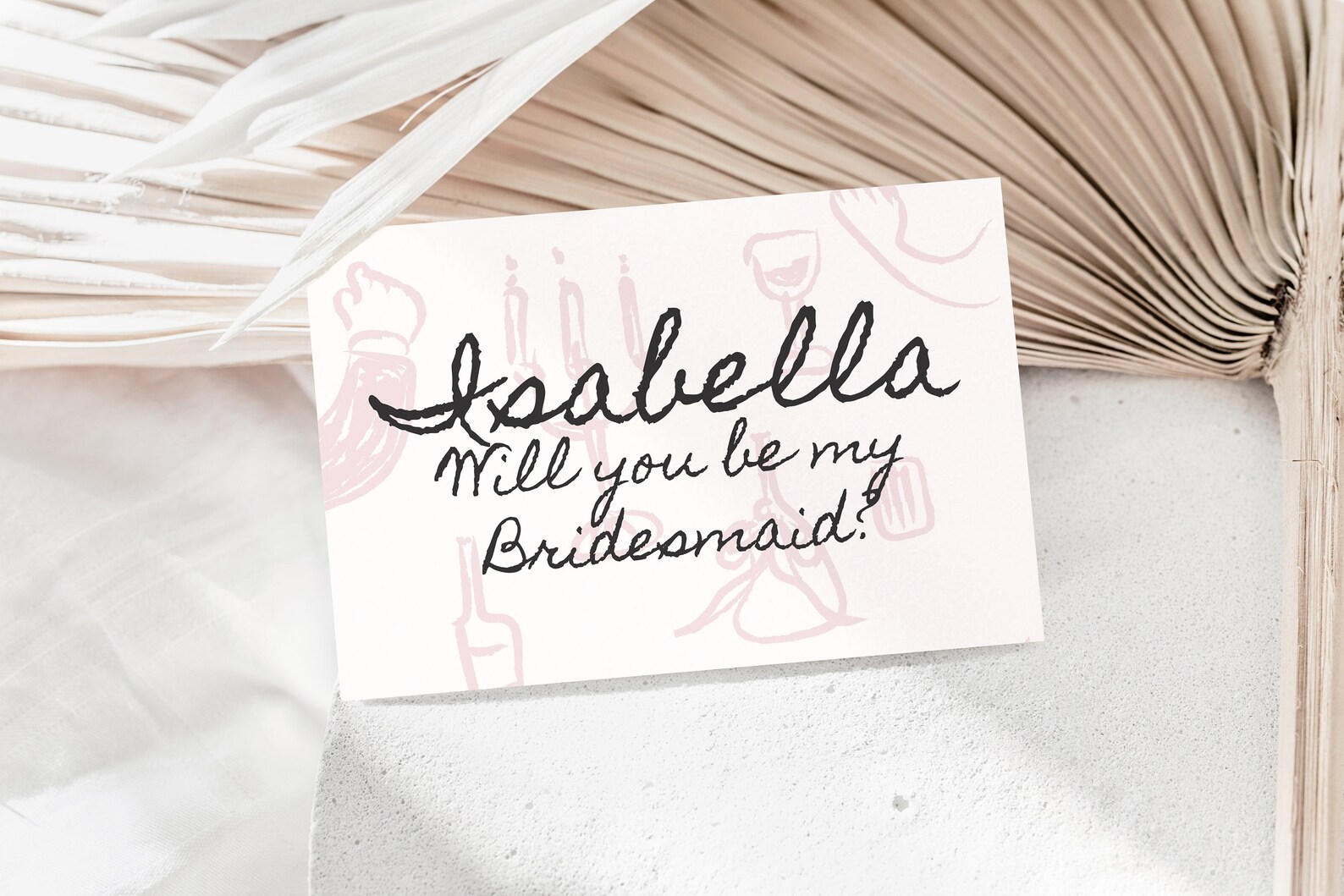 Bridesmaid Proposal Card Template With Hand Drawn Illustrations ...
