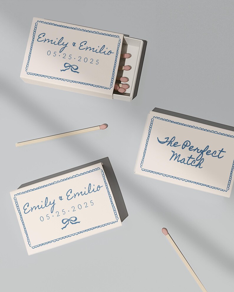 Hand Drawn Matchbook Template, Whimsical Wedding Favor Matches, Custom ...