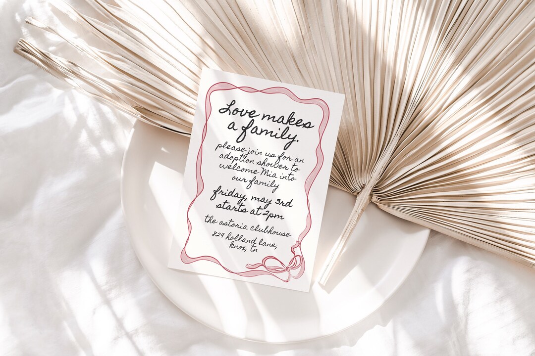 Hand Drawn Adoption Shower Invitation Template, Love Makes a Family ...