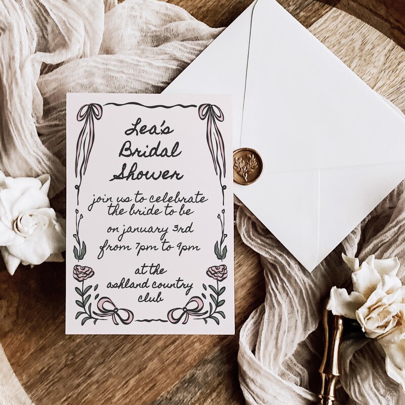 Hand Drawn Invite - Etsy