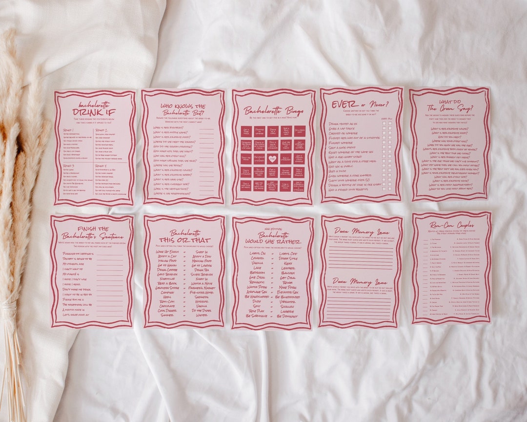 Printable Bachelorette Party Games, Bachelorette Games Bundle, Bridal ...