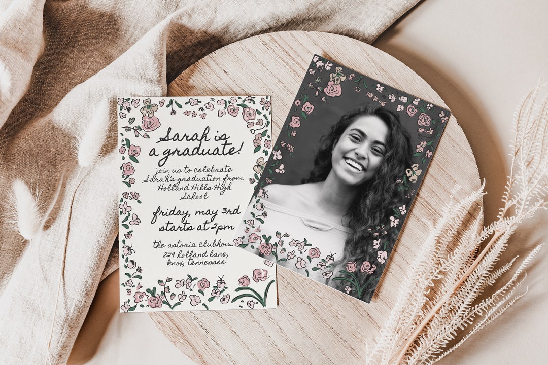 Class of 2024 Graduation Party Invitation Template - Vintage Floral ...