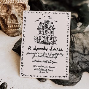 Haunted House Halloween Party Invitation Template, Classic Gothic ...
