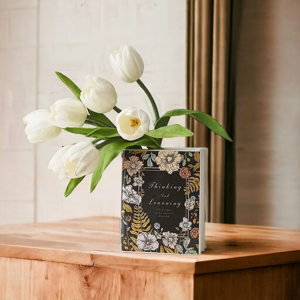 Cute Ceramic Book Vase Flower Book Shaped Vase, Nordic Vase for Flowers ...