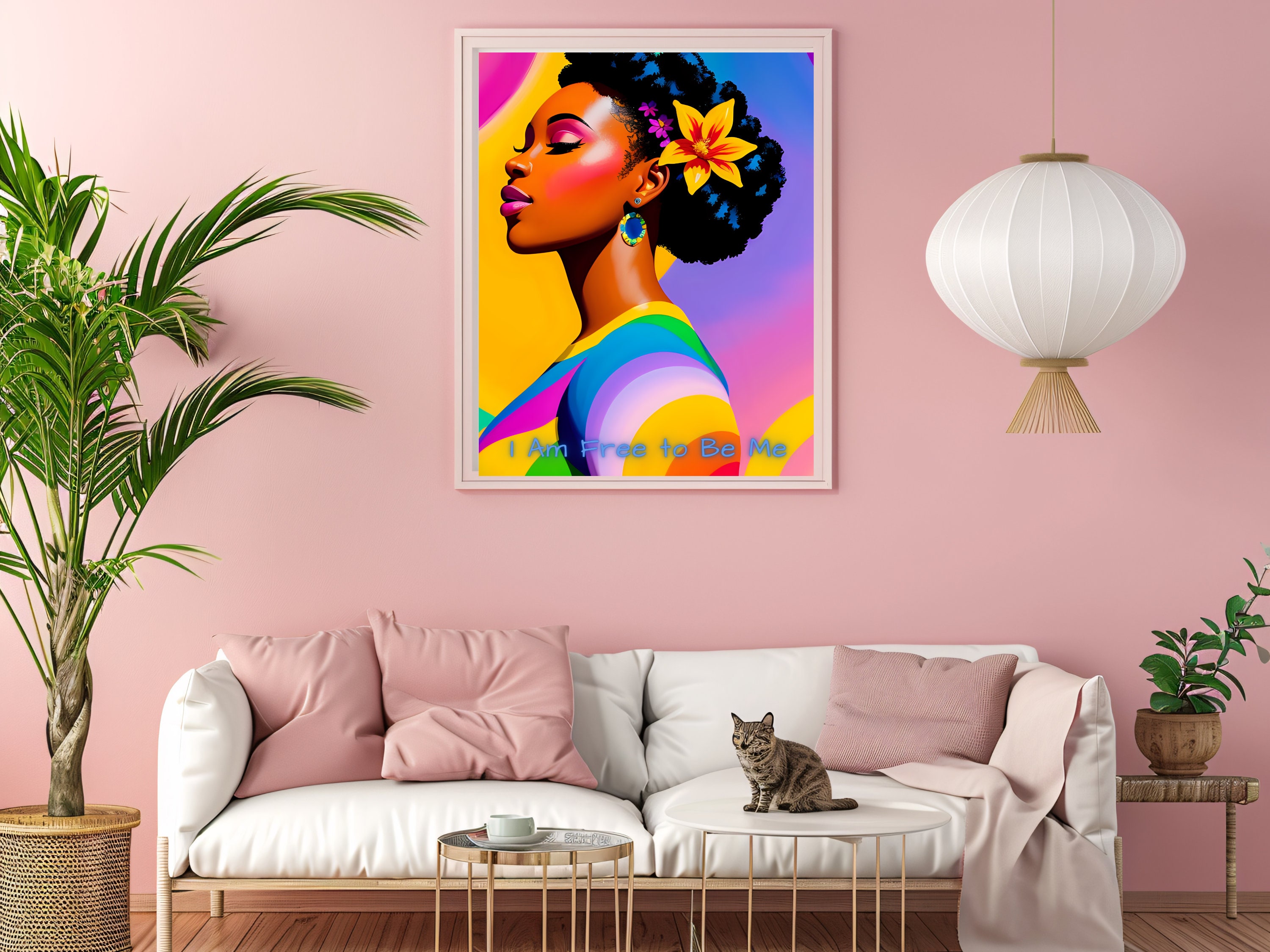 Colorful Woman Printable Poster, Black and Multicultural Women Digital ...
