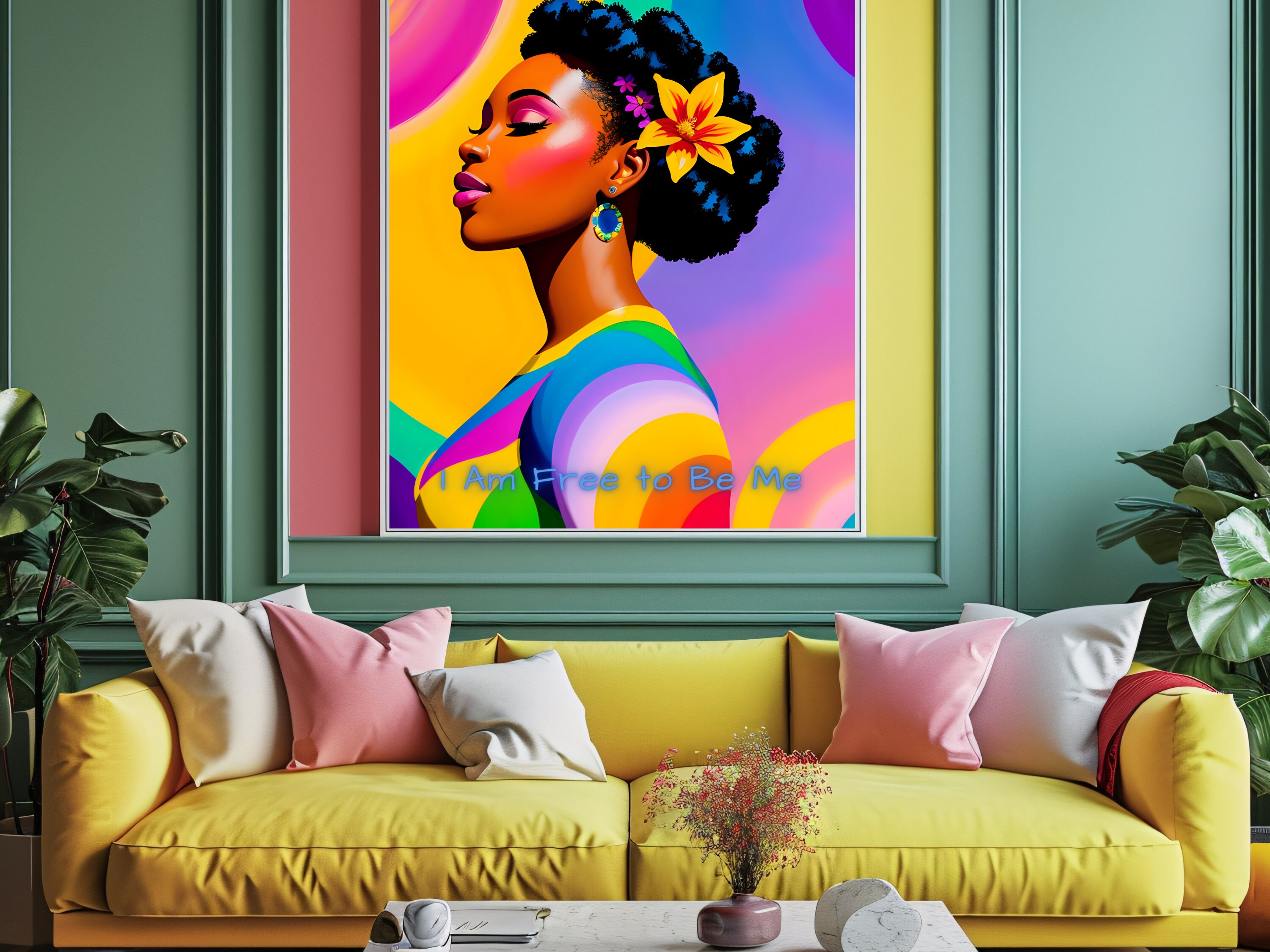 Colorful Woman Printable Poster, Black and Multicultural Women Digital ...