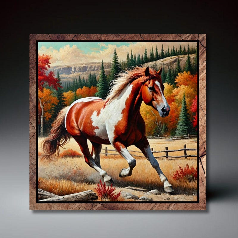 Hand Painted Horse Tile - Etsy