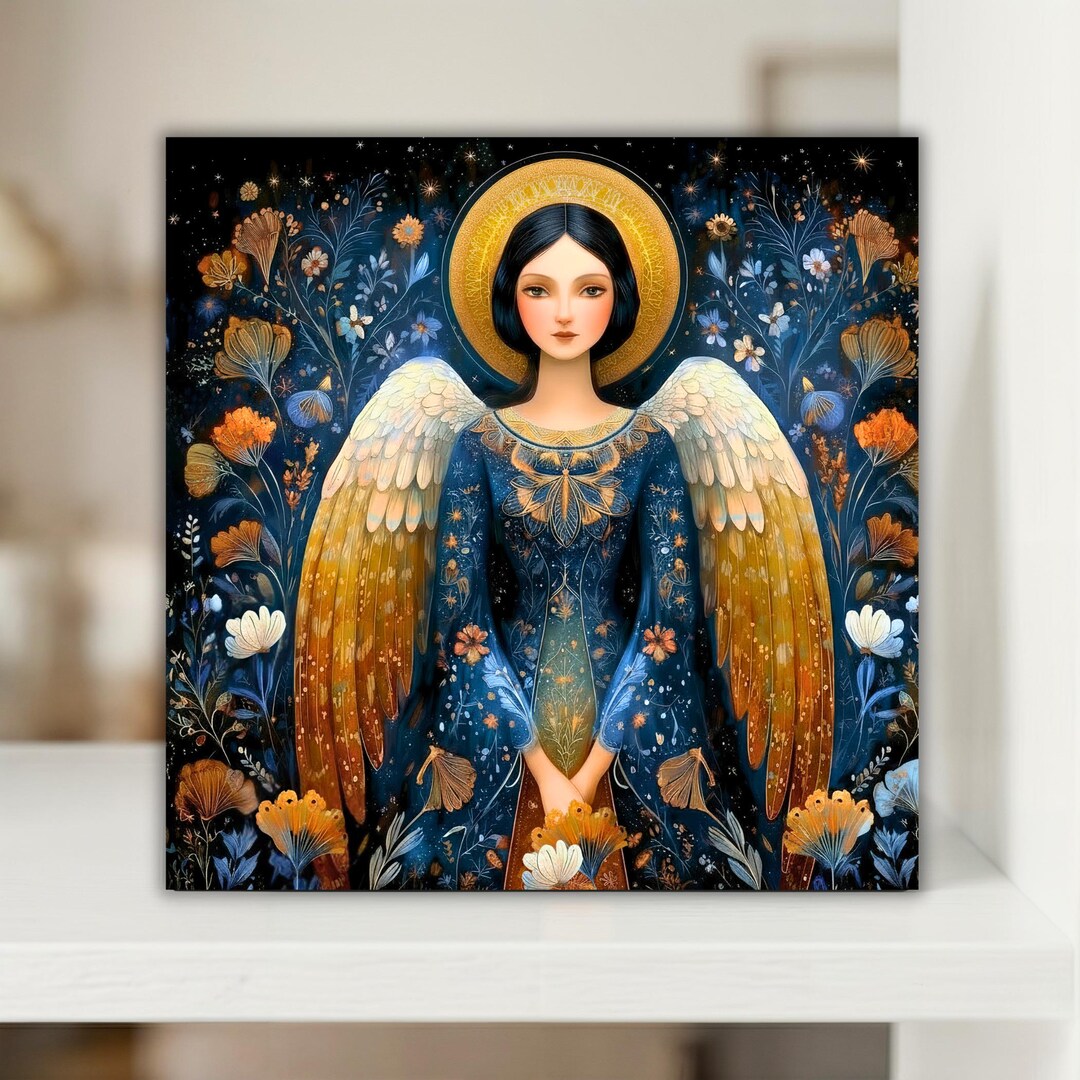 Guardian Angel Art Tile – Christian Religious Home Decor, Spiritual ...