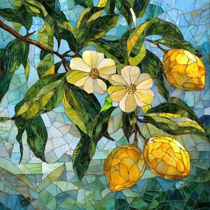 Mosaic Look Lemons Ceramic Tile | Kitchen Decor | Gift for Her ...