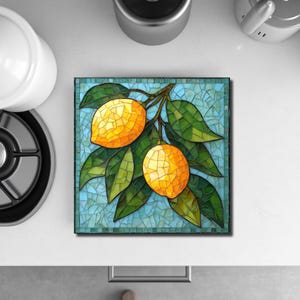 Mosaic Look Lemons Ceramic Tile | Kitchen Decor | Gift for Her ...