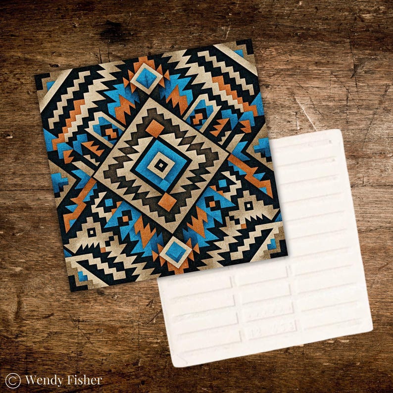 Aztec Repeating Pattern Ceramic Tile | Southwestern Decor | Aztec ...