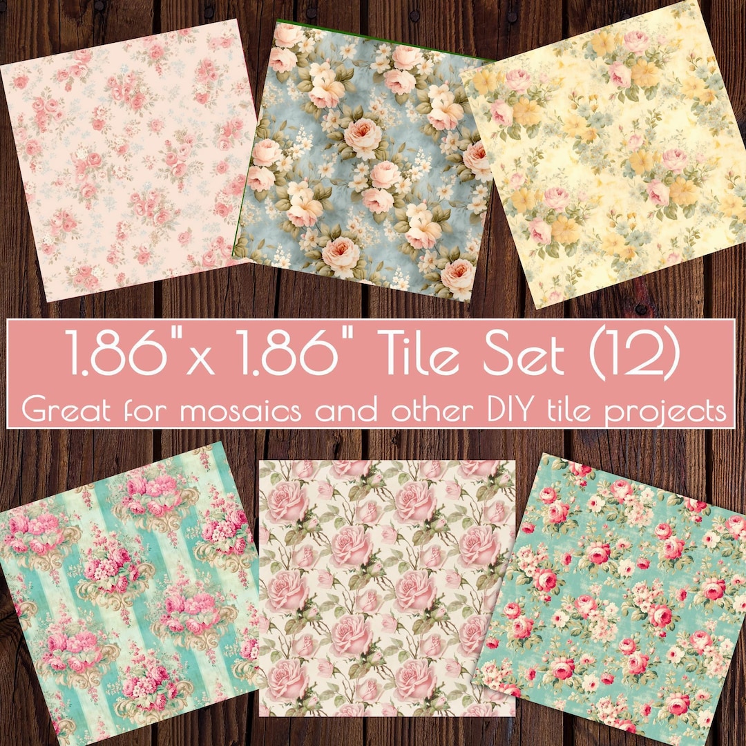 Shabby Chic Rose Tiles: Cottagecore Craft & Magnet Making Supplies - Etsy