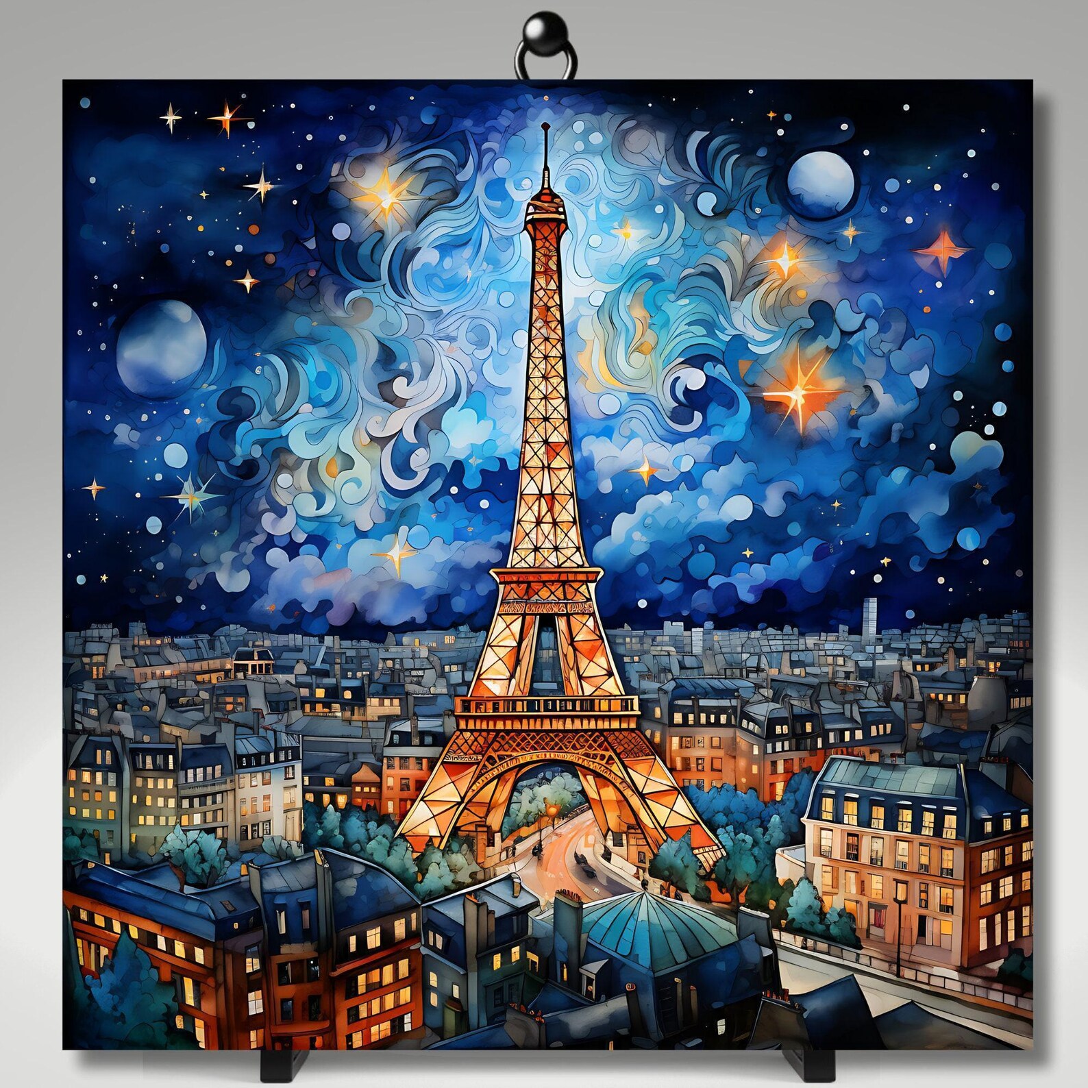 Eiffel Tower Ceramic Tile | Paris Art | Gift for Traveler| Decorative ...