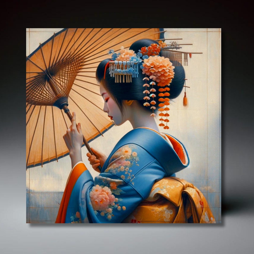 Japanese Geisha Ceramic Art Tile Gift Art Lover Asian Art Unique Home ...