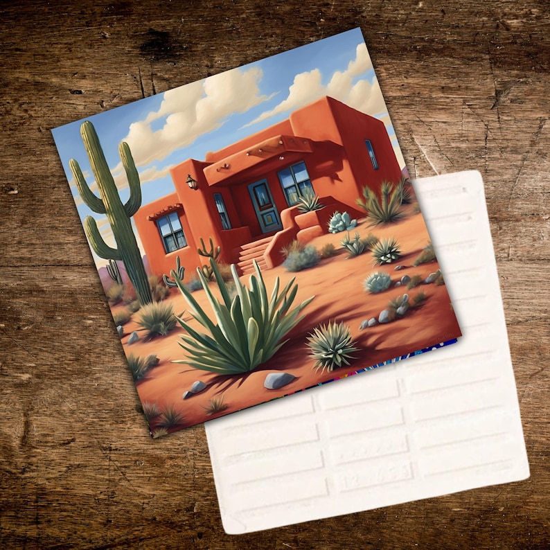 Desert Southwest Red Adobe House Ceramic Tile | Southwestern Decor ...