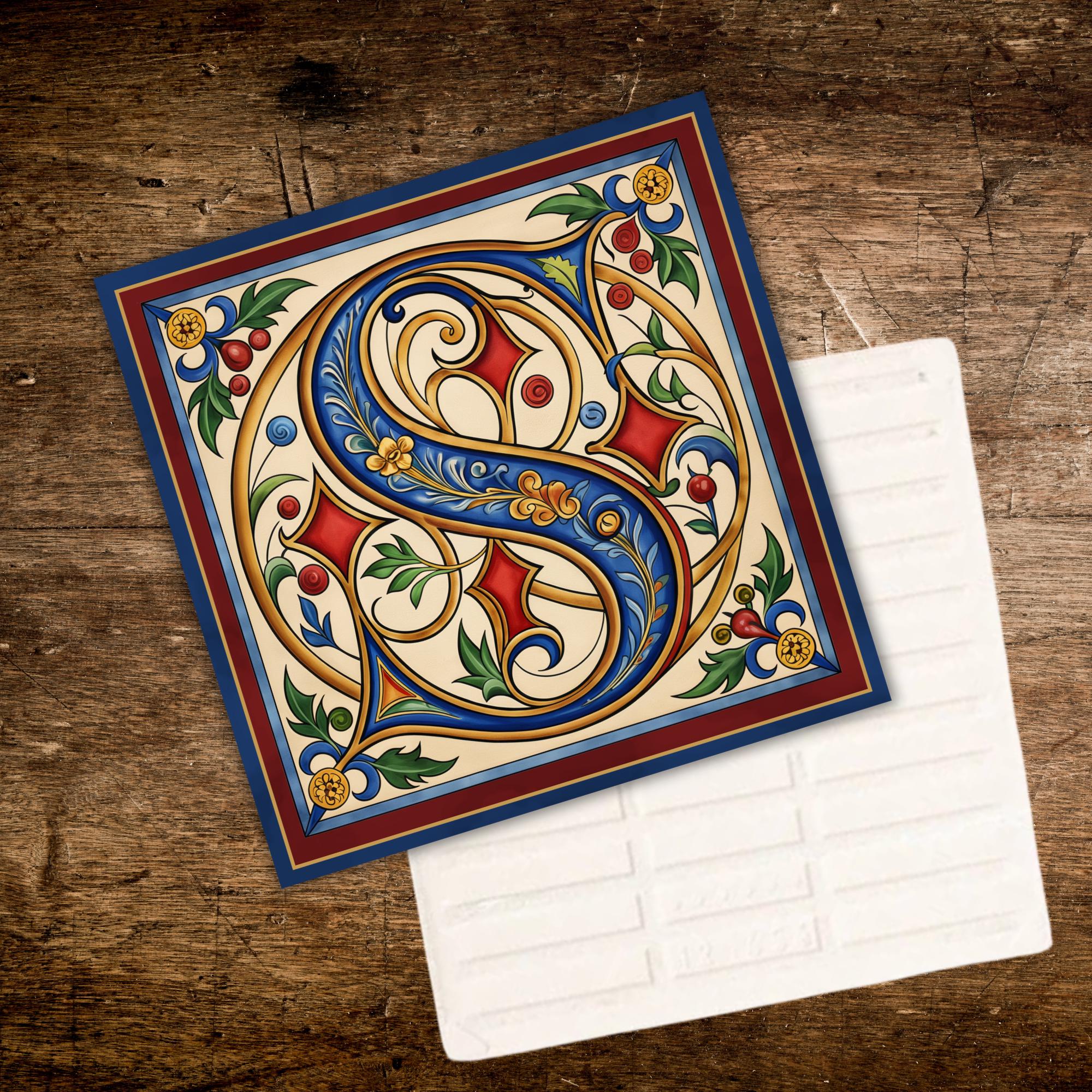 Illuminated Letter Ceramic Tile – Choose Any Initial | Medieval ...