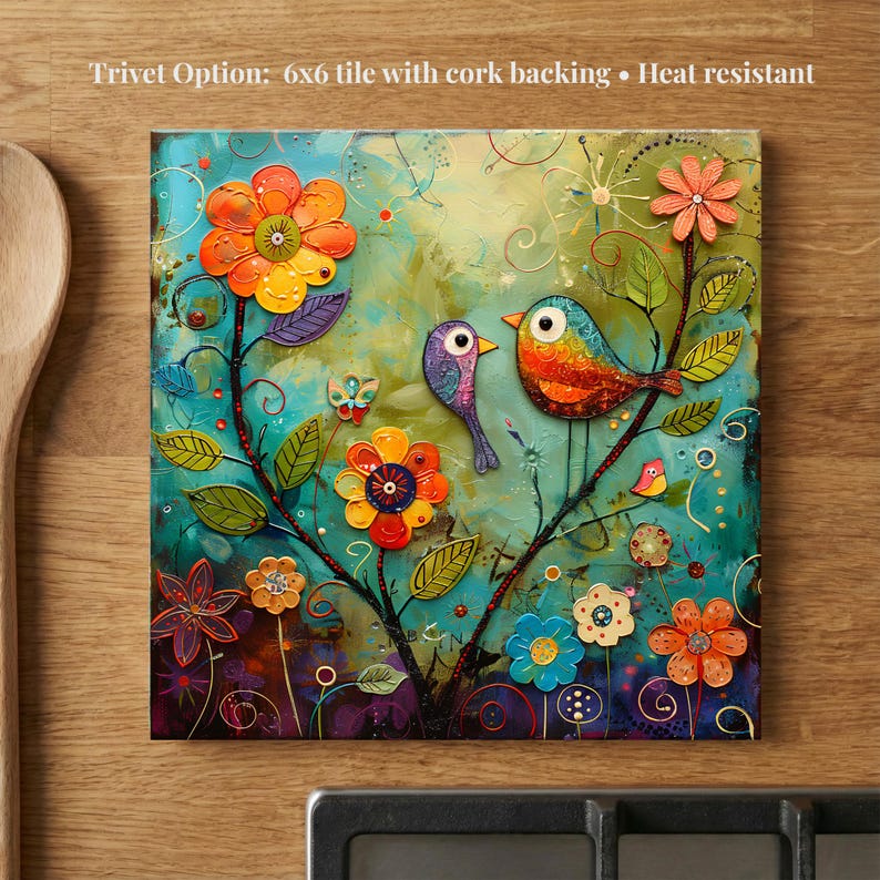 Songbird Ceramic Art Tile | Spring and Summer Decor | Bird Lover Gift ...