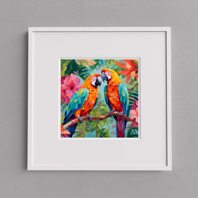 Scarlet Macaw Ceramic Art Tile | Macaw Parrots | Tropical Decor ...