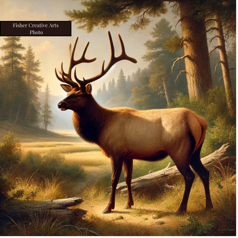 Elk Ceramic Tile | Decorative Tile | Vintage Audubon-style Inspired Art ...