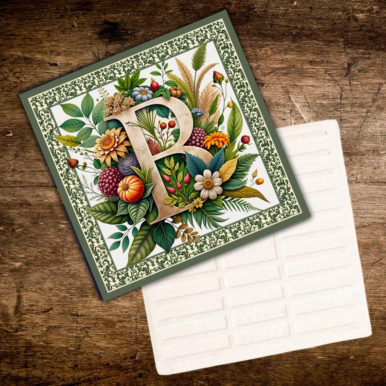 Personalized Monogram Floral Ceramic Tile – Spring and Summer Home ...