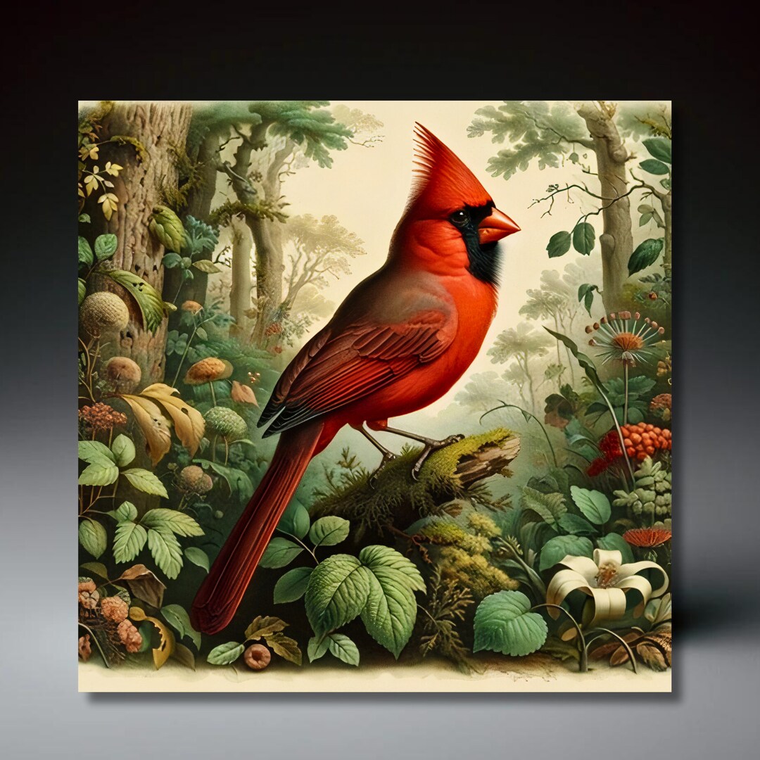 Red Cardinal Ceramic Tile | Gift for Nature and Bird Lover | Vintage ...