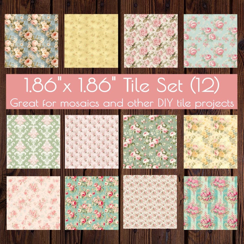 Shabby Chic Rose Tiles: Cottagecore Craft & Magnet Making Supplies - Etsy