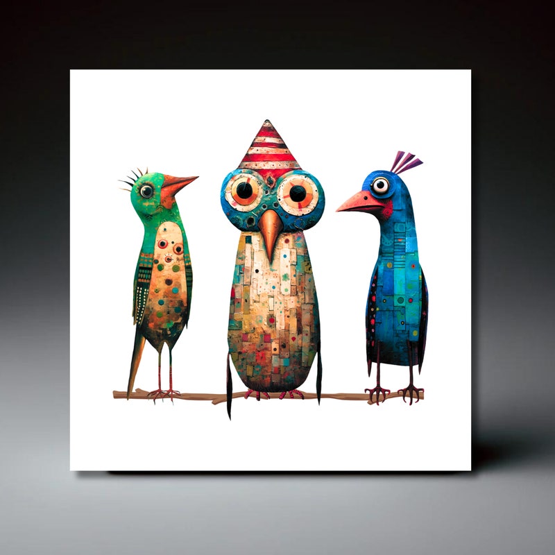 Bird Folk Art - Etsy