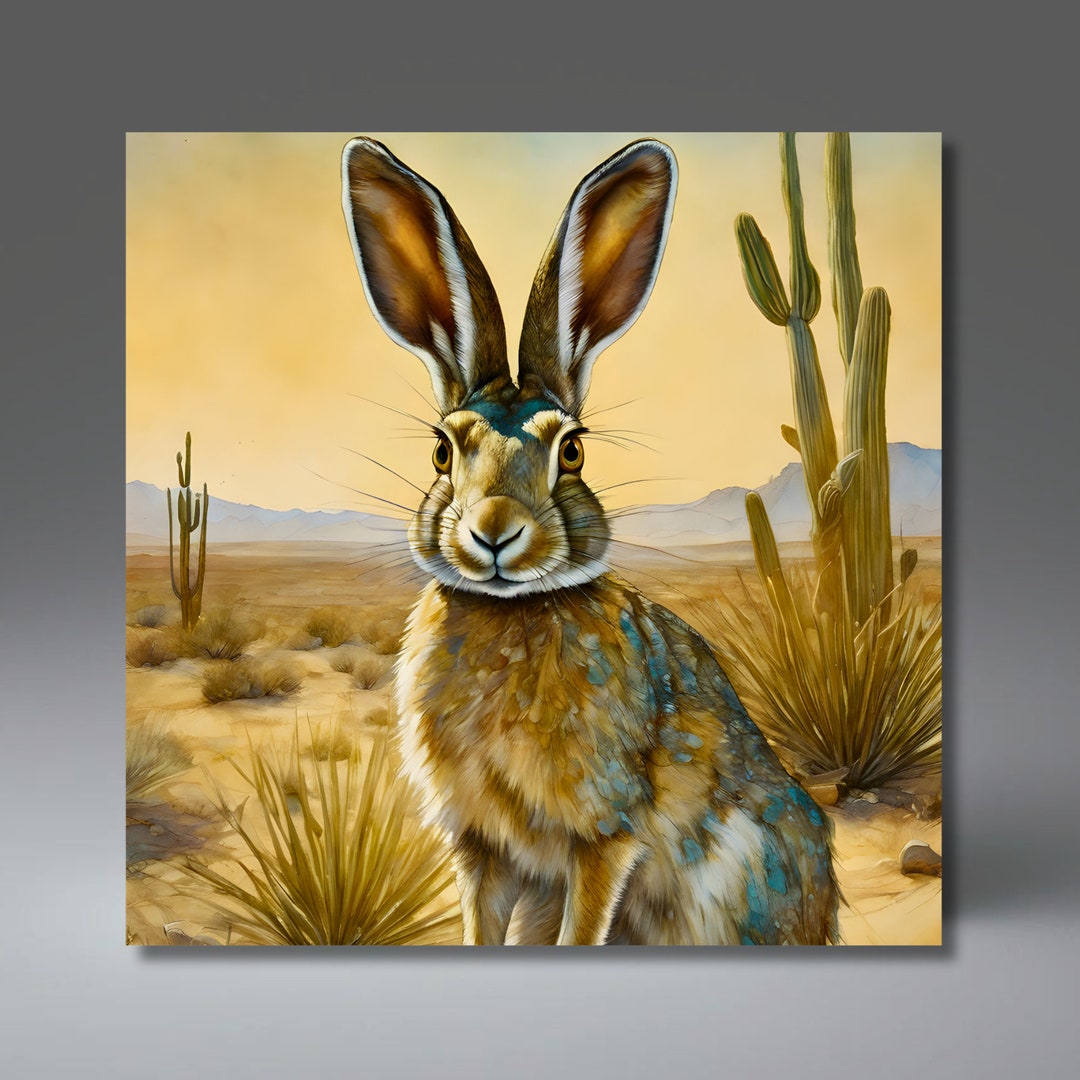 Desert Southwest Jackrabbit Ceramic Tile | Southwestern Decor| Nature Art | Birthday Gift ...
