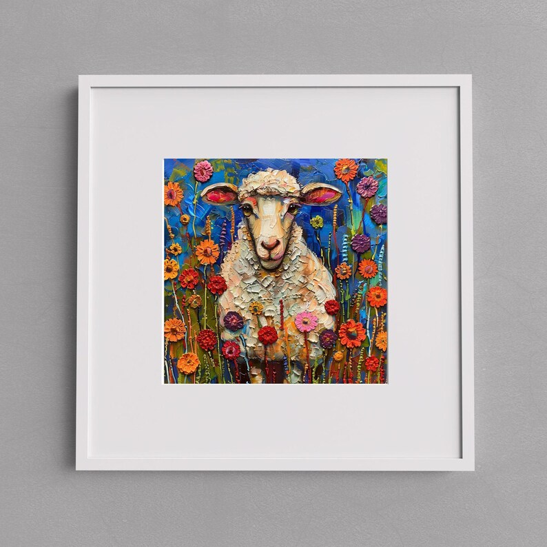 White Sheep Ceramic Tile | Kitchen Decor | Farmhouse Decor | Folk Art ...