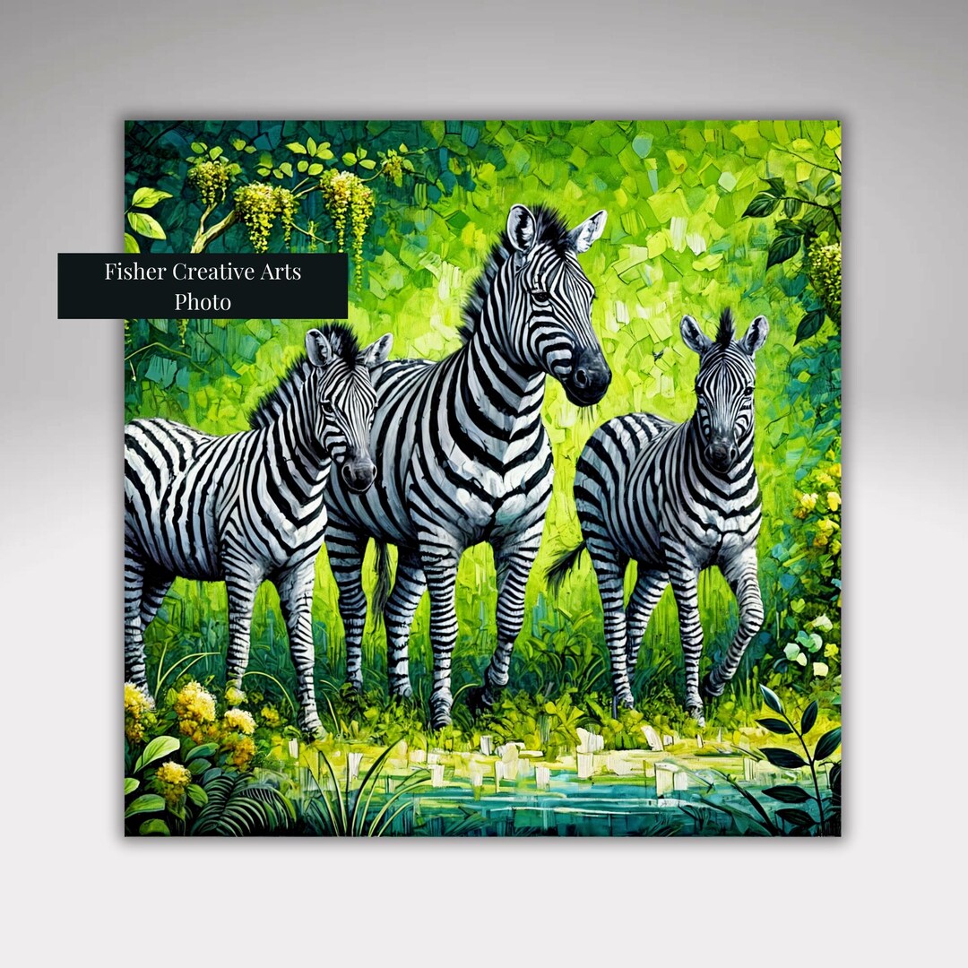 Impressionism Zebra Ceramic Art Tile | Animal Art | Zebras Painting ...
