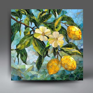 Mosaic Look Lemons Ceramic Tile | Kitchen Decor | Gift for Her ...