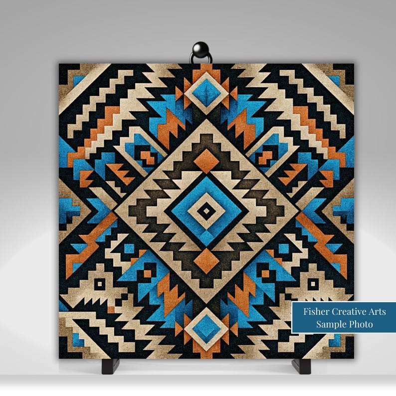 Aztec Repeating Pattern Ceramic Tile | Southwestern Decor | Aztec ...