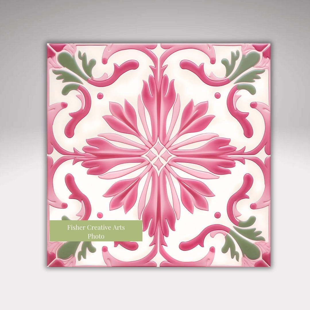 Pink and White Spanish or Portuguese Azulejo Ceramic Tile | Kitchen and ...