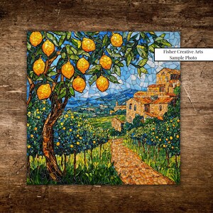 Mosaic Effect Lemon Tree Ceramic Tile | Italian Amalfi Coast | Wall Art ...