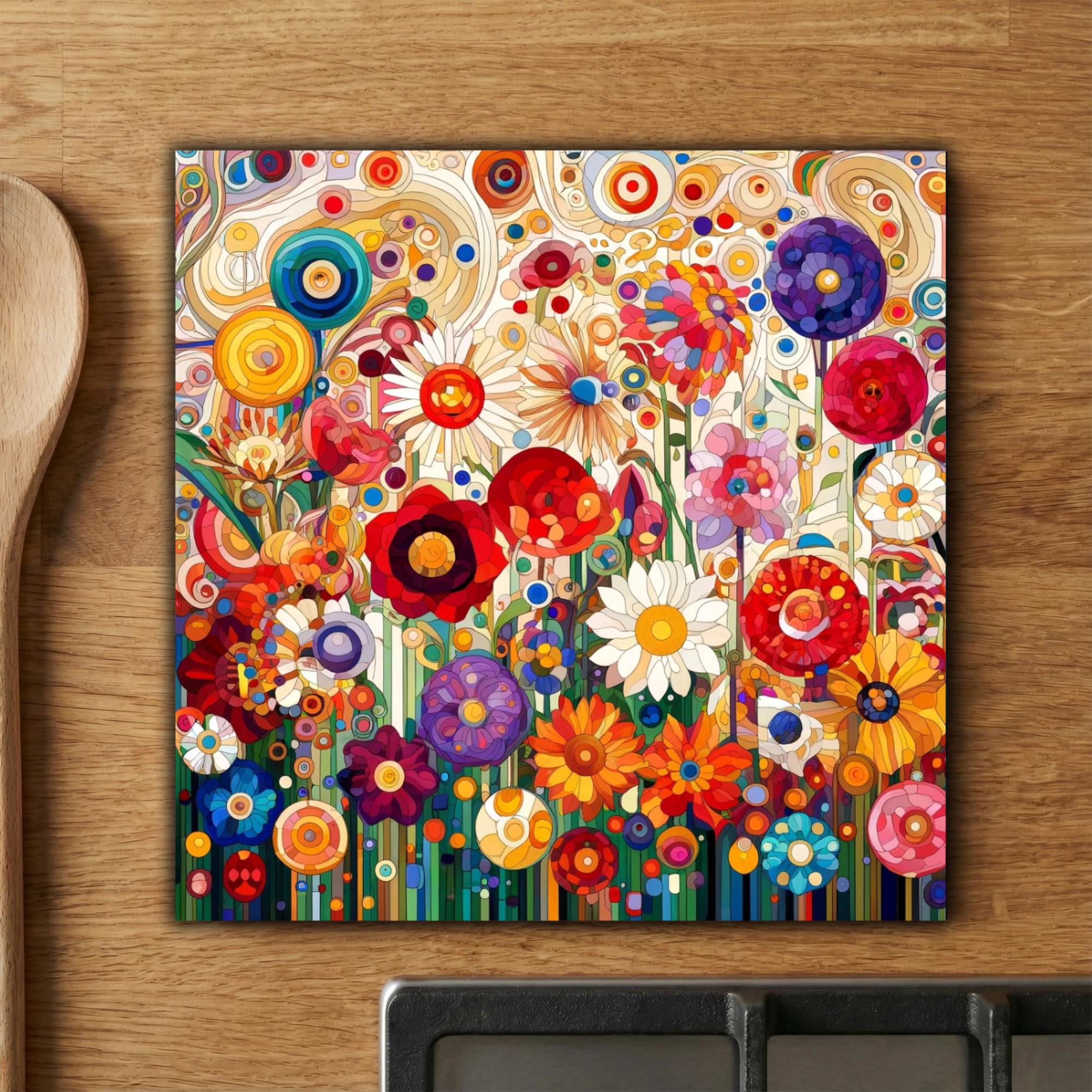 Wildflower Watercolor Ceramic Art Tile | Wall Decor | Handmade Home ...