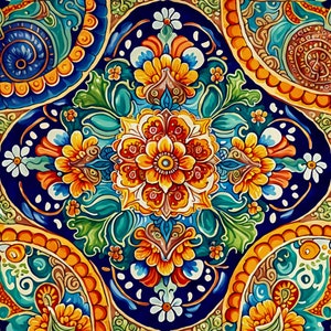 Italian Mediterranean Deruta Style Ceramic Tile | Umbria Wall Art ...