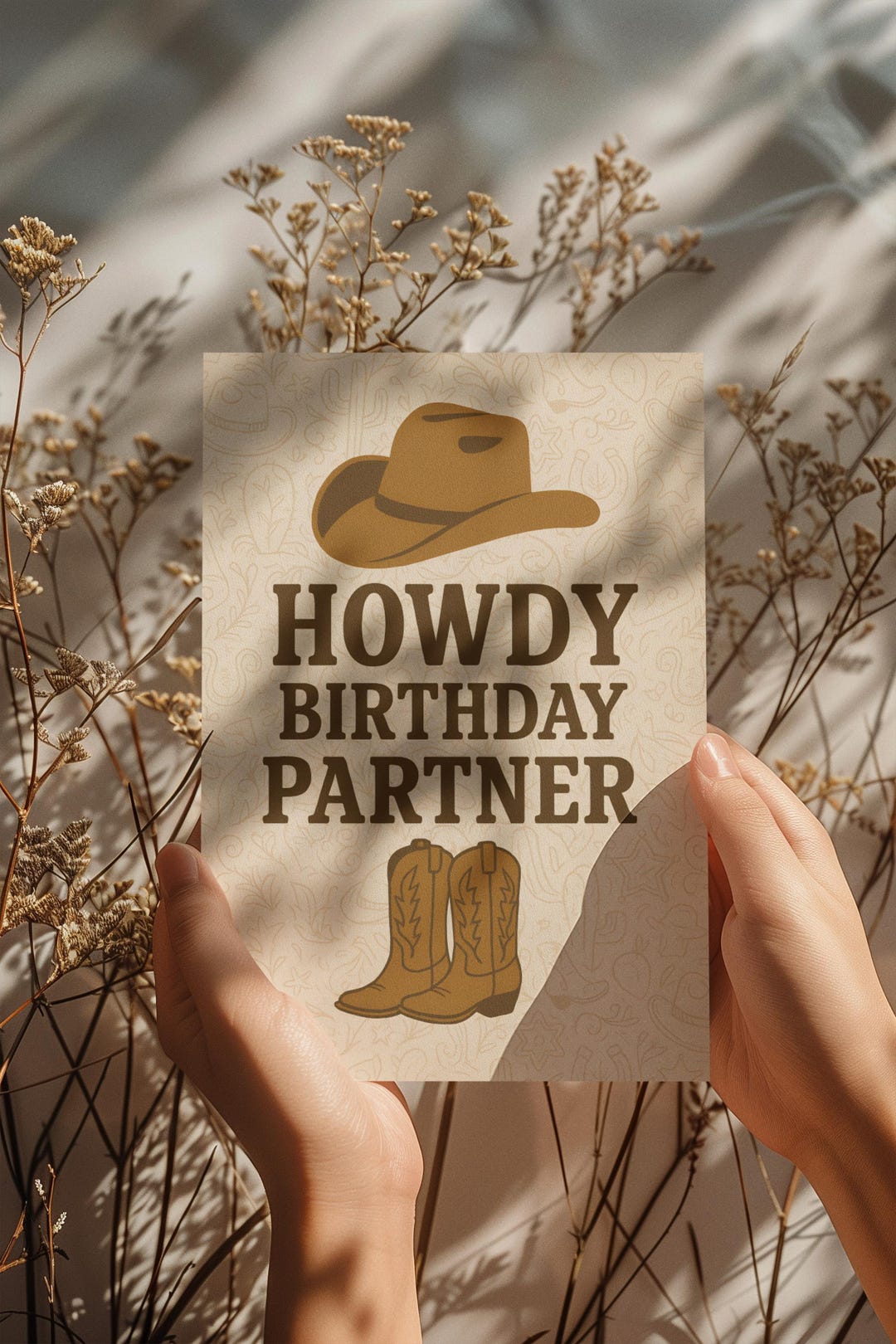 Printable Western Birthday Greeting Card | Howdy Cowboy Card | Rustic ...