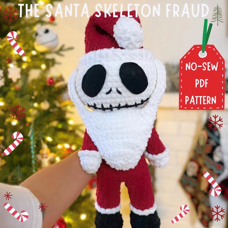 NO-SEW Santa Skeleton Fraud PDF Crochet Pattern - Etsy